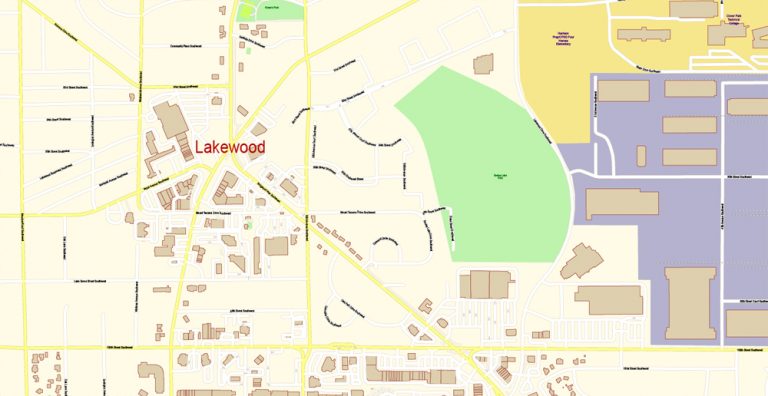 Tacoma Washington US Map Vector Exact City Plan detailed Street Map ...