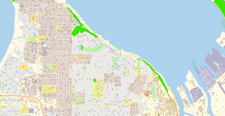 Tacoma Washington US Map Vector Exact City Plan detailed Street Map ...