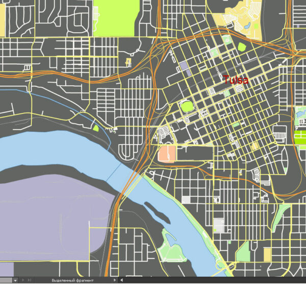 Tulsa Oklahoma US: Free download vector map of Tulsa Oklahoma US in Ai ...