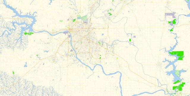Tulsa Oklahoma PDF Map Vector Exact City Plan detailed Street Map ...