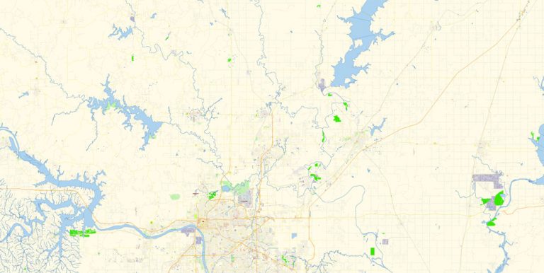 Tulsa Oklahoma US Map Vector Exact City Plan detailed Street Map ...