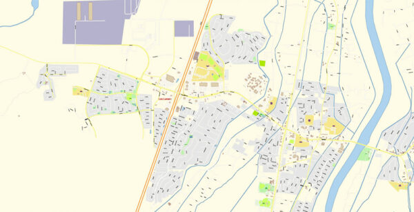 Albuquerque Rio Rancho New Mexico US Map Vector Exact City Plan ...