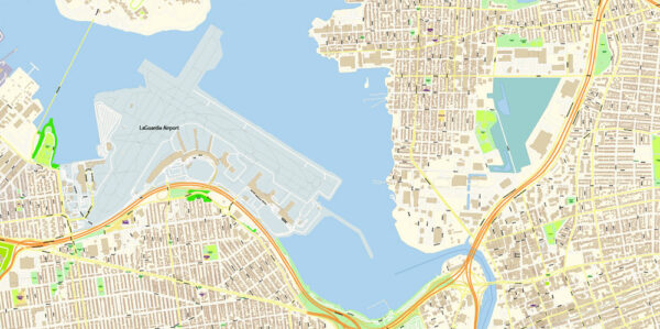 Brooklyn New York US PDF Map Vector Exact City Plan extra detailed ...
