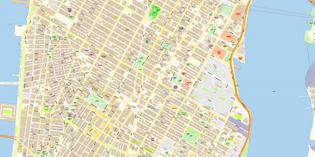 Brooklyn New York PDF Map Vector Exact City Plan extra detailed Street Map editable Adobe PDF in ...