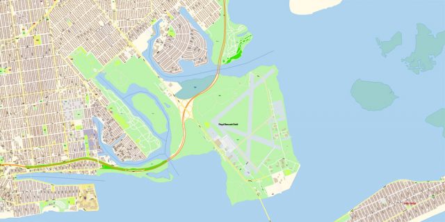 Brooklyn New York US Map Vector Exact City Plan extra detailed Street ...