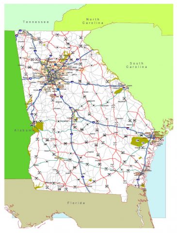 Free vector map State Georgia US Adobe Illustrator and PDF download ...