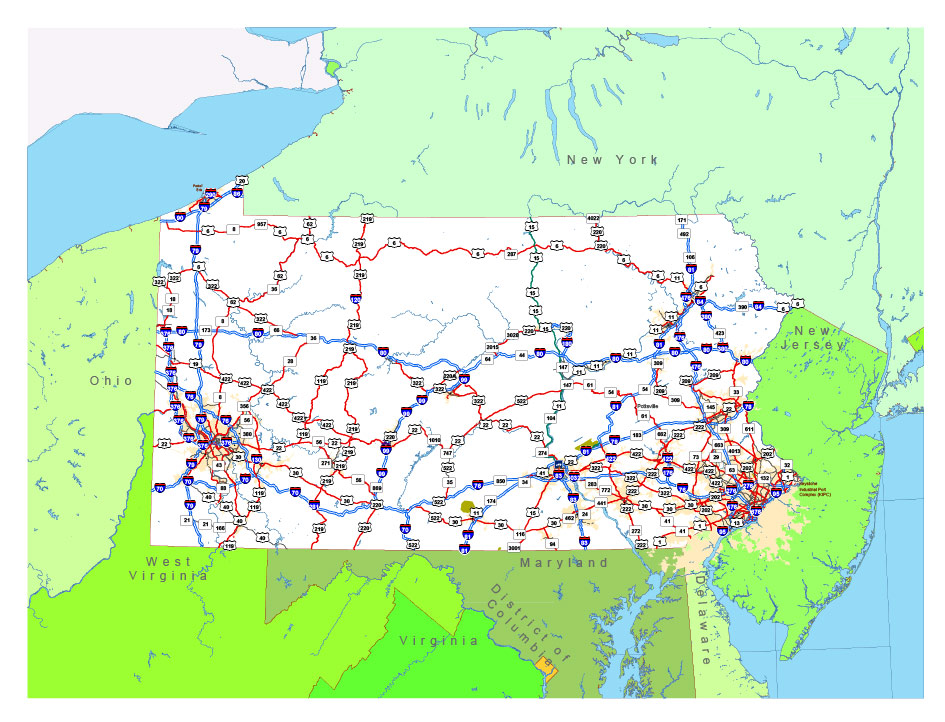 Free vector map State Pennsylvania US Adobe Illustrator and PDF ...