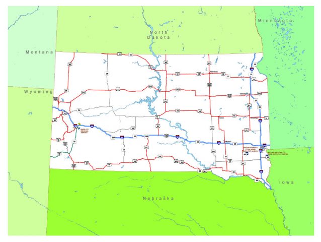 Free vector map State South Dakota US Adobe Illustrator and PDF ...