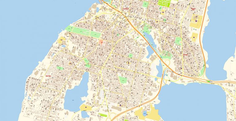 Newport Rhode Island PDF Map Vector Exact City Plan detailed Street Map ...