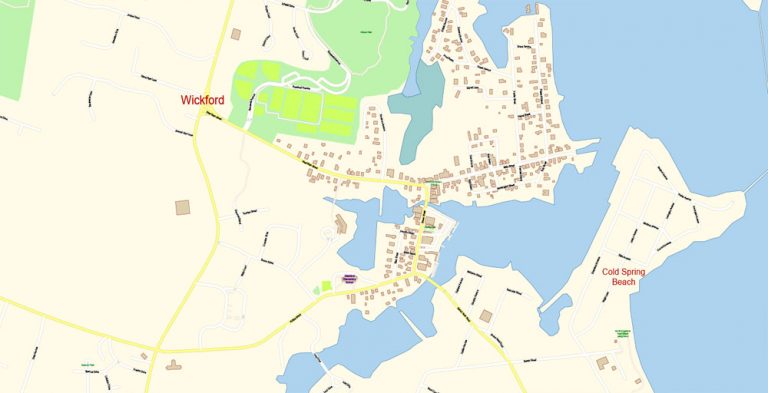 Newport Rhode Island US Map Vector Exact City Plan detailed Street Map ...