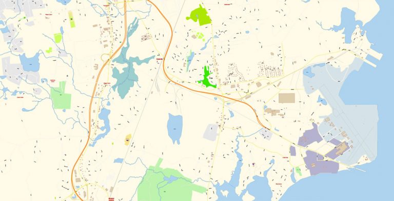 Newport Rhode Island US Map Vector Exact City Plan detailed Street Map ...