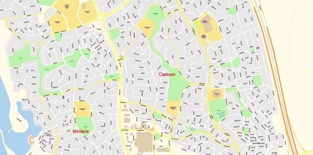 Perth Australia PDF Map Vector Grande Exact City Plan detailed Street ...
