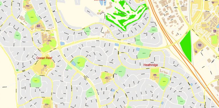 Perth Australia Map Vector Grande Exact City Plan detailed Street Map ...