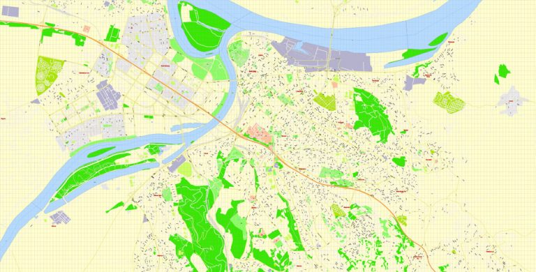 Belgrade Serbia PDF Map Vector Grande Exact City Plan detailed Street ...