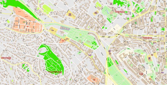 Budapest Hungary Map Vector Exact City Plan detailed Street Map ...