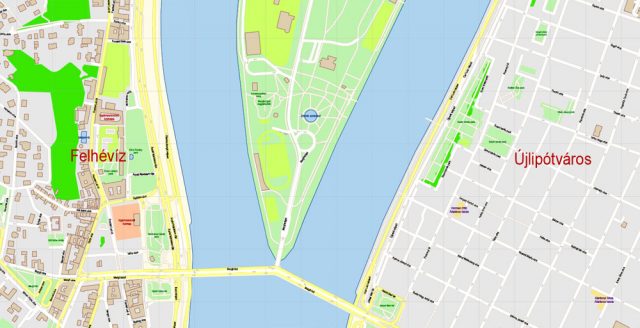 Budapest Hungary Map Vector Exact City Plan detailed Street Map ...