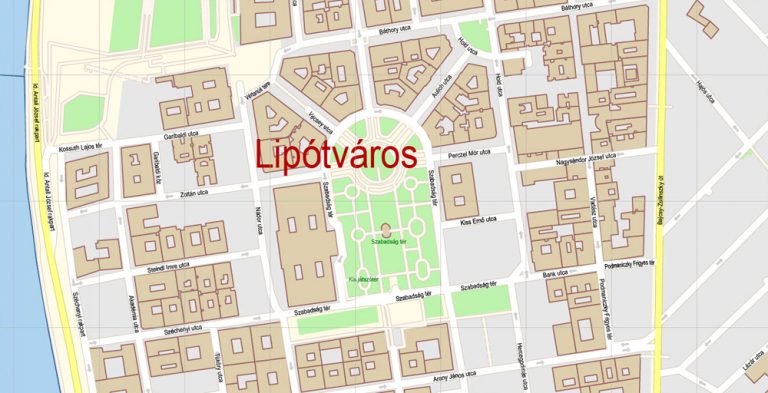Budapest Hungary Map Vector Exact City Plan detailed Street Map ...