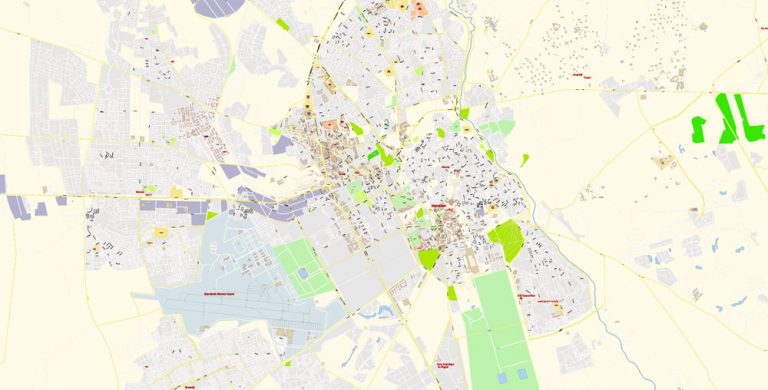 Marrakesh / Marrakech Morocco PDF Map Vector Exact City Plan detailed ...