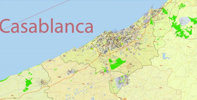 _Morocco PDF Map Vector Exact 01 Plan detailed Street Road Admin Map ...