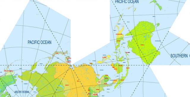 World Vector Map Dymaxion Projection Adobe Illustrator Detailed Country ...