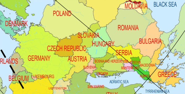 World Vector Map Dymaxion Projection Adobe Illustrator Detailed Country ...