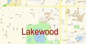 Lakewood Colorado US PDF Map Vector Exact City Plan High Detailed ...