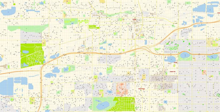 Lakewood Colorado US PDF Map Vector Exact City Plan High Detailed ...
