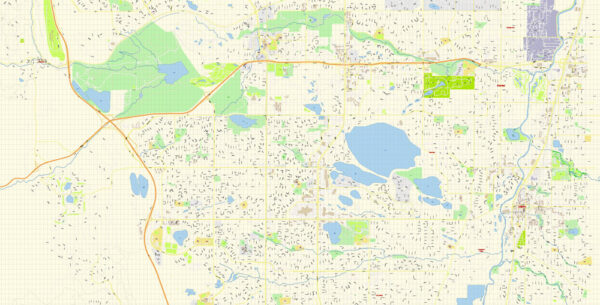 Lakewood Colorado US PDF Map Vector Exact City Plan High Detailed ...
