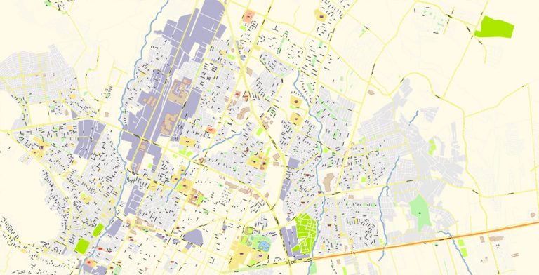 Monterrey Mexico Map Vector Exact City Plan Metro Area High Detailed ...