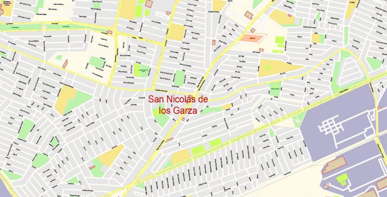 Monterrey Mexico PDF Map Vector Exact City Plan Metro Area High ...