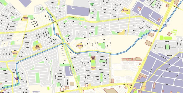 Monterrey Mexico Map Vector Exact City Plan Metro Area High Detailed ...