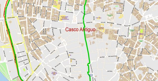 Seville Spain Map Vector Exact City Plan High Detailed Street Map ...