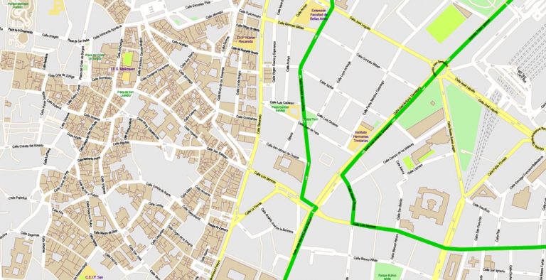 Seville Spain Map Vector Exact City Plan High Detailed Street Map ...