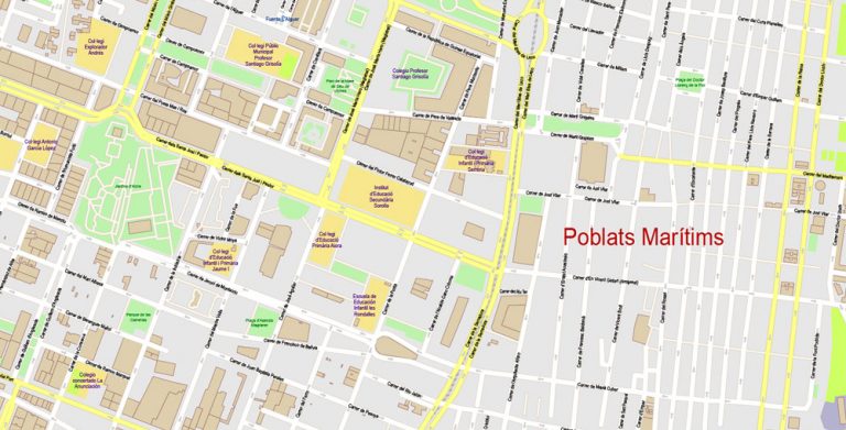 Valencia Spain PDF Map Vector Exact City Plan High Detailed Street Map ...