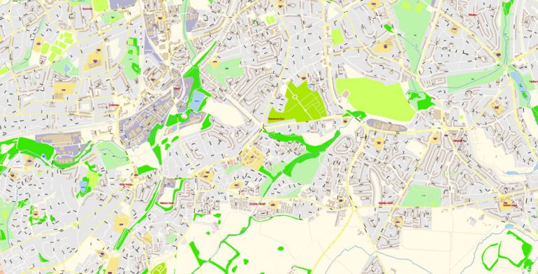 Birmingham UK Map Vector Exact City Plan High Detailed Street Map ...