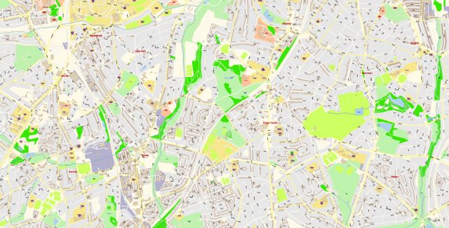 Birmingham UK Map Vector Exact City Plan High Detailed Street Map ...