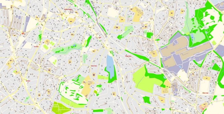 Birmingham UK PDF Map Vector Exact City Plan High Detailed Street Map ...