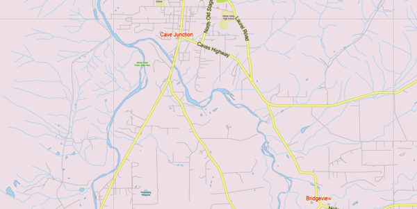 Curry County Oregon US Map Vector Exact County Plan Detailed Road Admin ...
