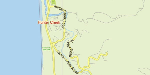 Curry County Oregon US Map Vector Exact County Plan Detailed Road Admin ...