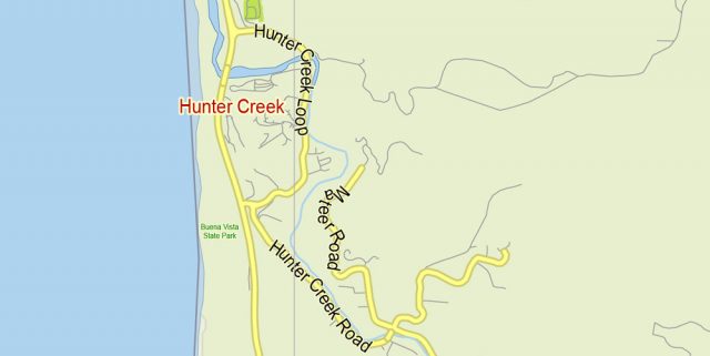 Curry County Oregon US Map Vector Exact County Plan Detailed Road Admin ...