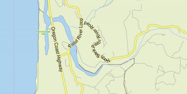 Curry County Oregon US Map Vector Exact County Plan Detailed Road Admin ...