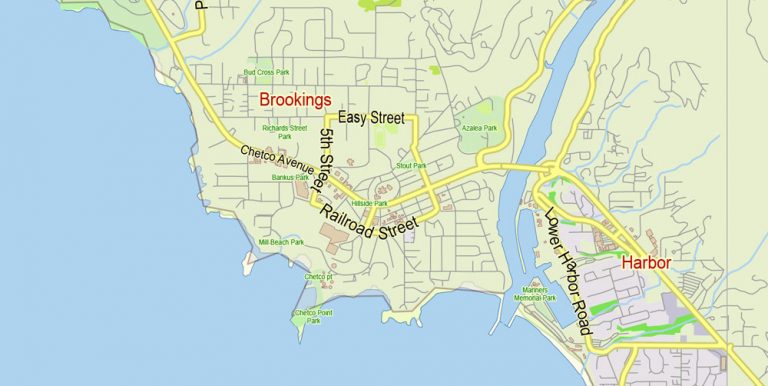 Curry County Oregon US Map Vector Exact County Plan Detailed Road Admin ...