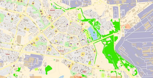 Krakow Poland Map Vector Exact City Plan High Detailed Street Map ...