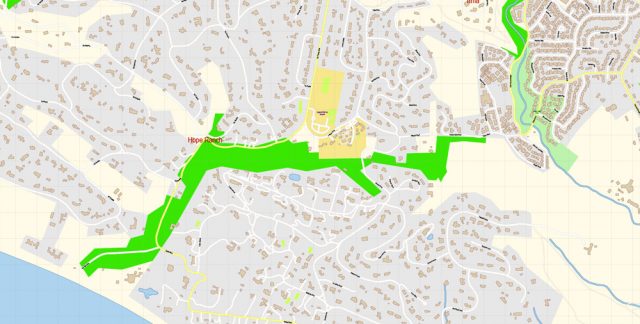 Santa Barbara + Montecito California PDF Map Vector Exact City Plan ...