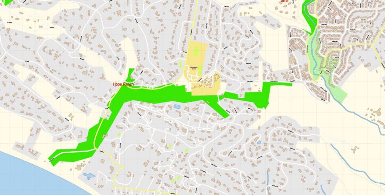 Santa Barbara + Montecito California PDF Map Vector Exact City Plan ...