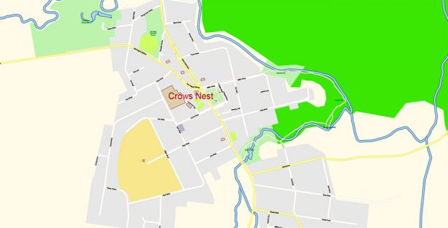 Toowoomba Queensland Australia PDF Map Vector Exact City Plan High ...
