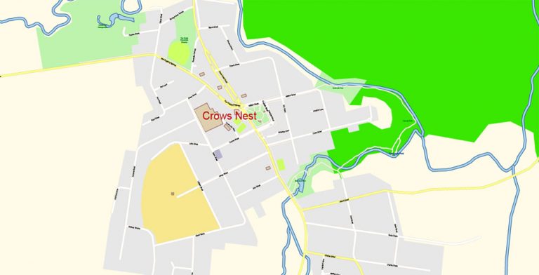 Toowoomba Queensland Australia PDF Map Vector Exact City Plan High ...