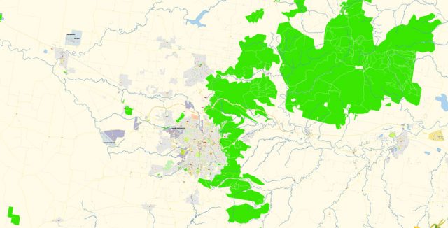 Toowoomba Queensland Australia PDF Map Vector Exact City Plan High ...