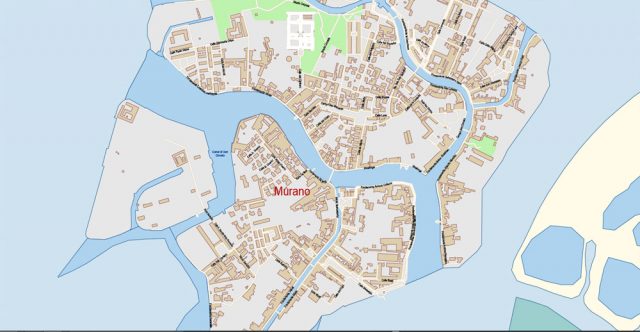 Venice Venezia Italy Map Vector Exact City Plan High Detailed Street ...