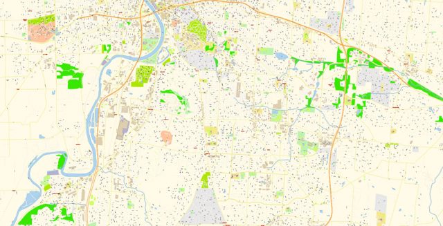 Dayton Springfield Ohio US Map Vector Exact City Plan High Detailed ...